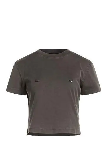 MUGLER Embellished Crop Tee - Charcoal