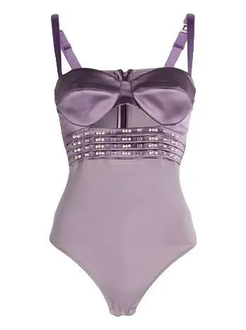 Elisabetta Franchi Bodysuit In Mauve - Purple
