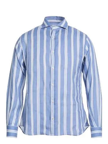 Fedeli Shirt Azure Size Linen - Blue