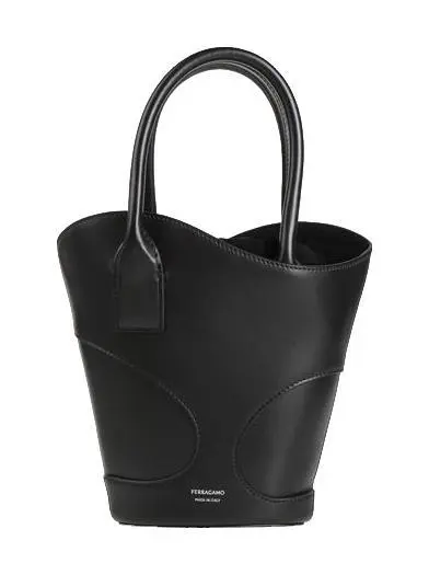 FERRAGAMO Calfskin Bucket Bag - Black