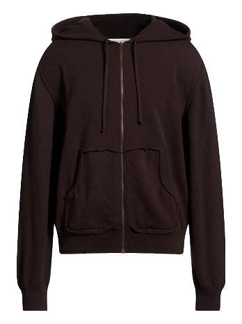 MAISON MARGIELA Dark Wool & Cashmere Hooded Cardigan - Brown