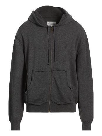 MAISON MARGIELA Dark Wool & Cashmere Hooded Cardigan - Grey