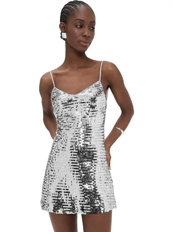 Retrofete Tula Sequin Dress - Silver