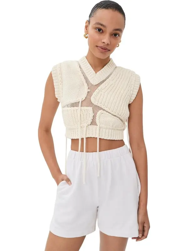 AISLING CAMPS Knitted Vest - Ivory