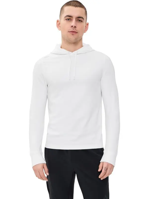 Rlx Ralph Lauren Long Sleeve Tech Waffle Knit Hoodie - Ceramic White
