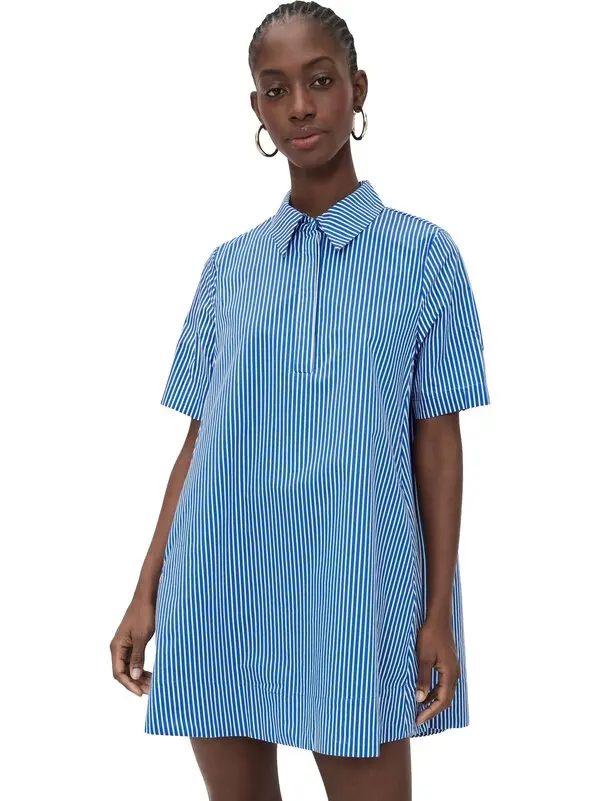 English Factory A-line Shirt Dress - Blue Stripe
