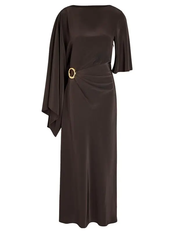JOSEPH Joya Draped Maxi Dress - Dark Brown
