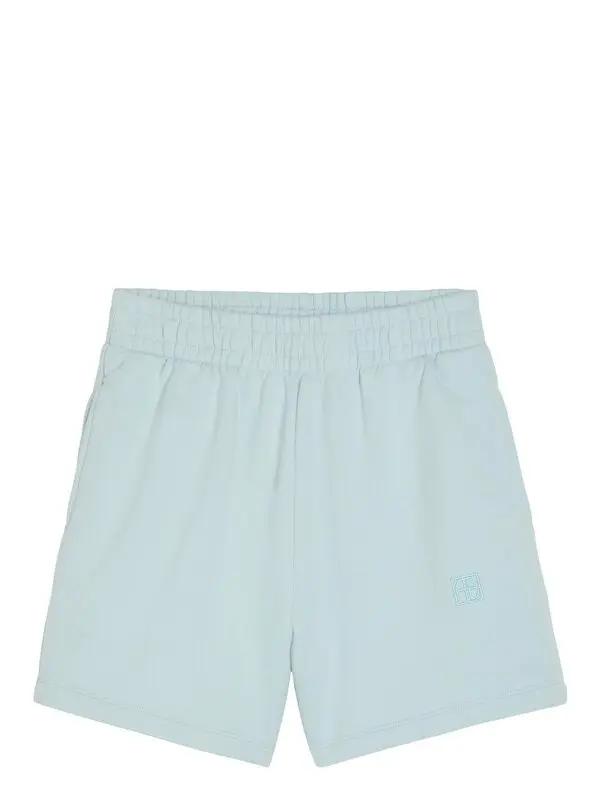 ANINE BING Logo-embroidered Cotton Shorts - Light Blue