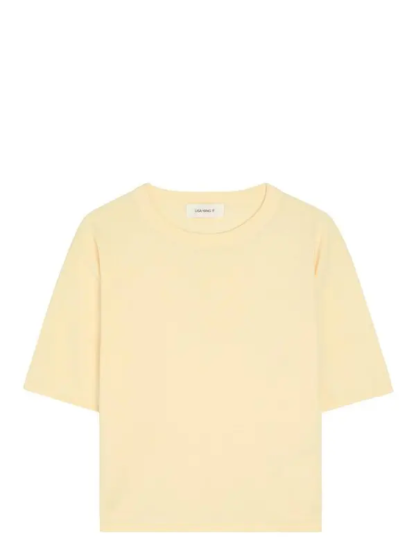 LISA YANG Rubie Cotton And Cashmere-blend T-shirt - Yellow
