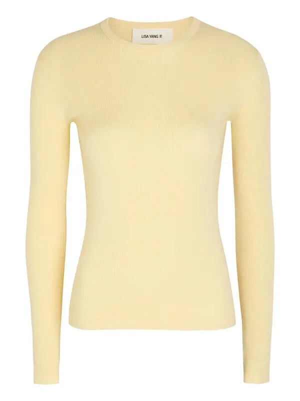 LISA YANG Cotton And Cashmere-blend Top - Yellow