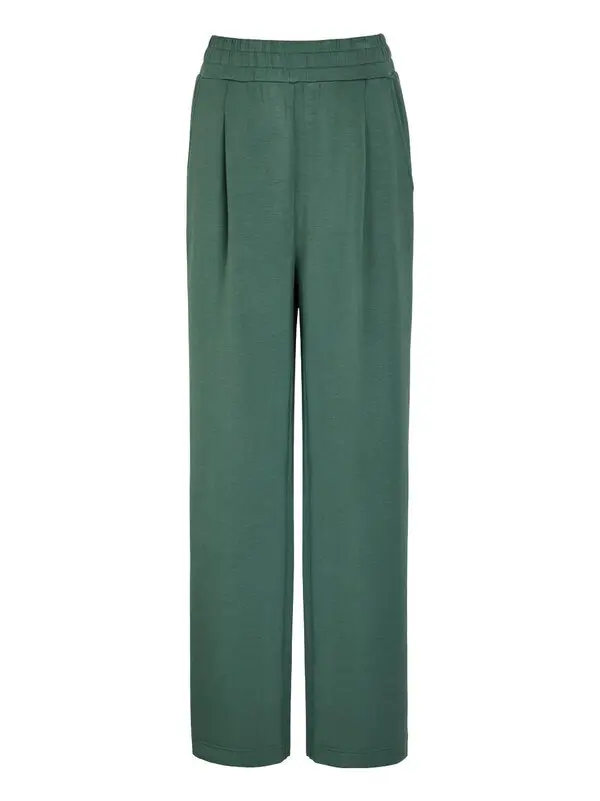 Varley Wide-leg Stretch-jersey Sweatpants - Dark Green
