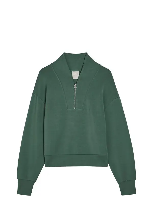 Varley Davidson Half-zip Stretch-jersey Sweatshirt - Dark Green