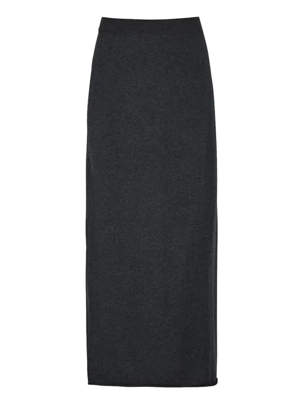 LISA YANG Cotton And Cashmere-blend Midi Pencil Skirt - Grey