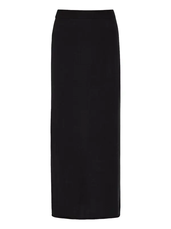 LISA YANG Charlotta Cotton And Cashmere-blend Midi Skirt - Black