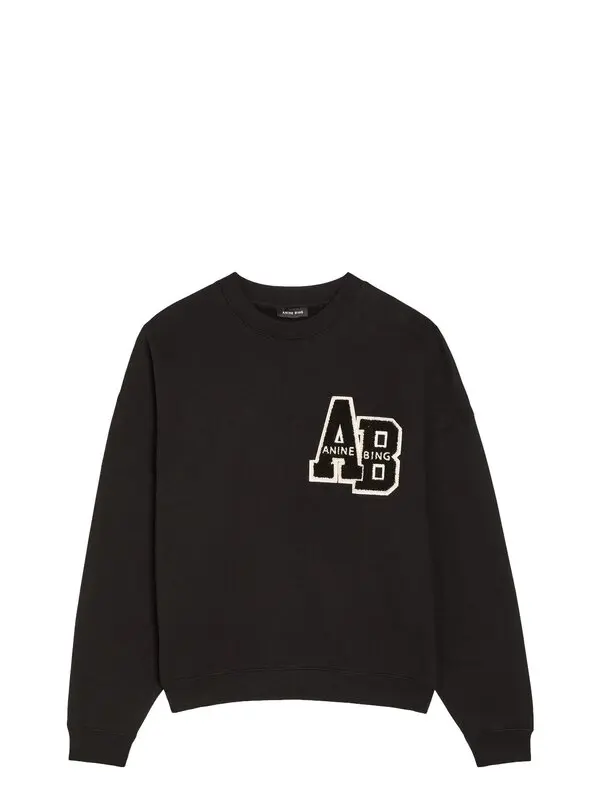 ANINE BING Miles Logo-appliquéd Sweatshirt - Black