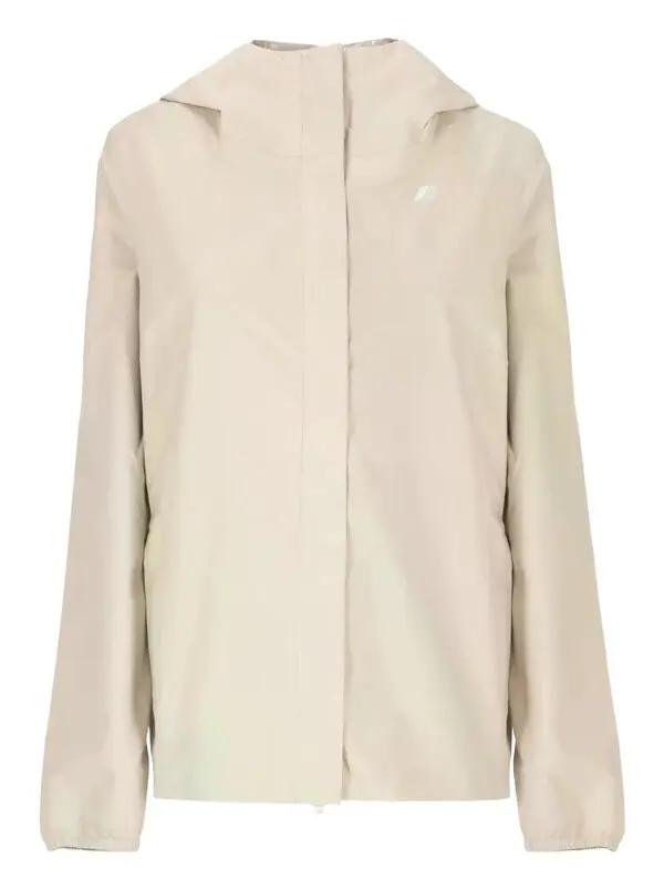 K-WAY Hooded Zip-front Jacket - Neutrals
