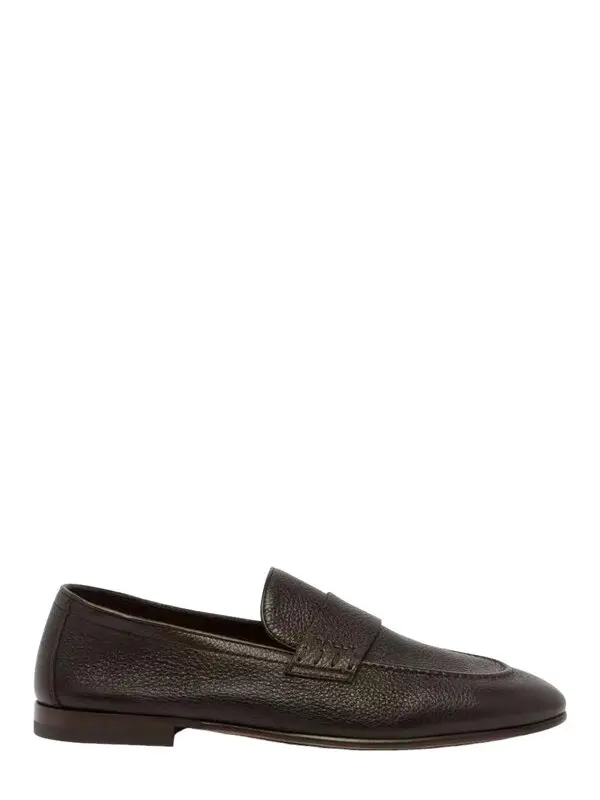 Bally Elios Grained-leather Loafers - Brown