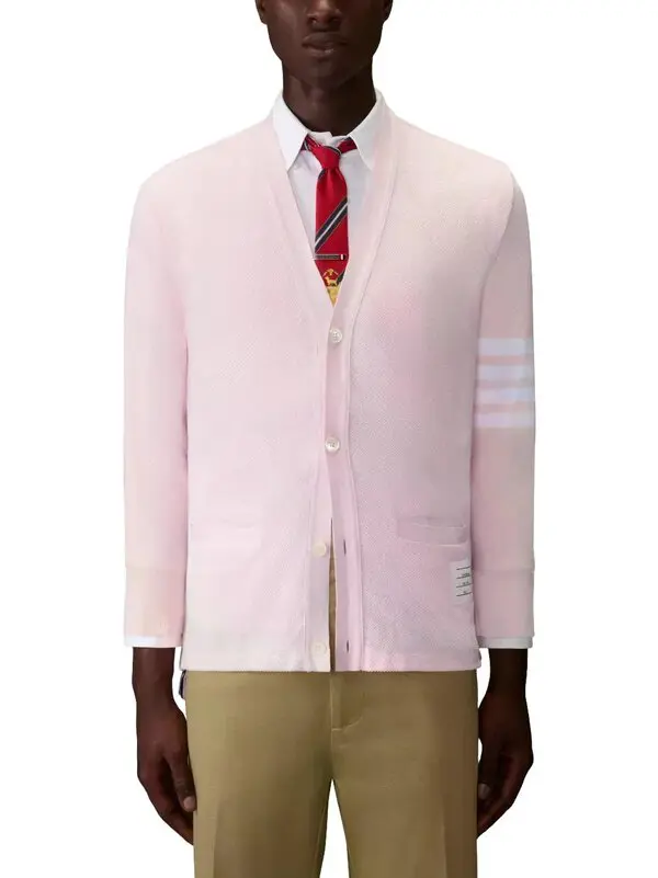 Thom Browne Textured Pique Cardigan - Pink