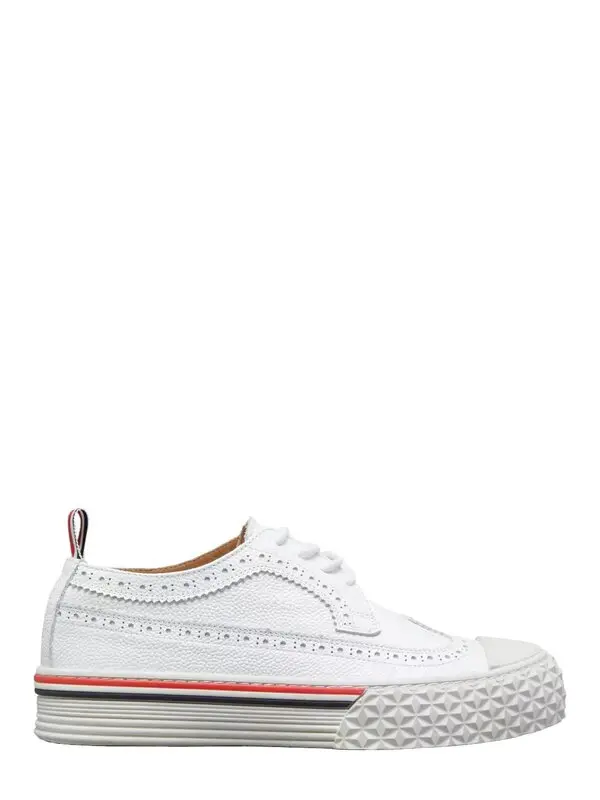 Thom Browne Stripe-detailed Leather Sneakers - White