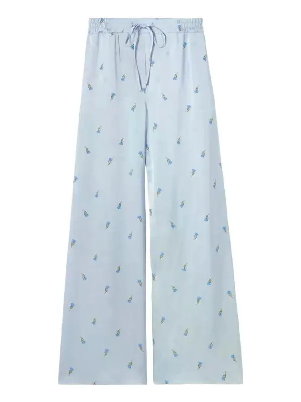Claudie Pierlot Floral Palazzo Trousers - Blue