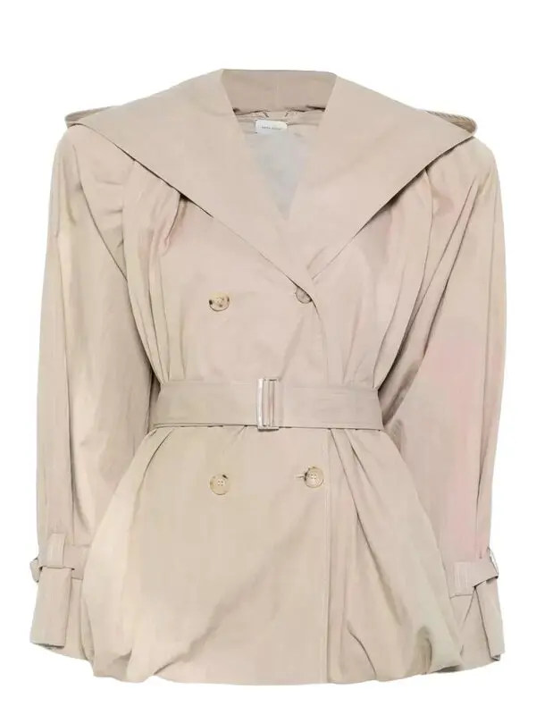 Magda Butrym Belted Hooded Coat - Neutrals