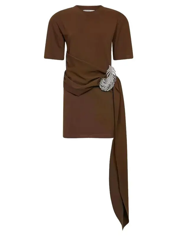 Giuseppe Di Morabito Short Sleeve Mini Dress - Brown