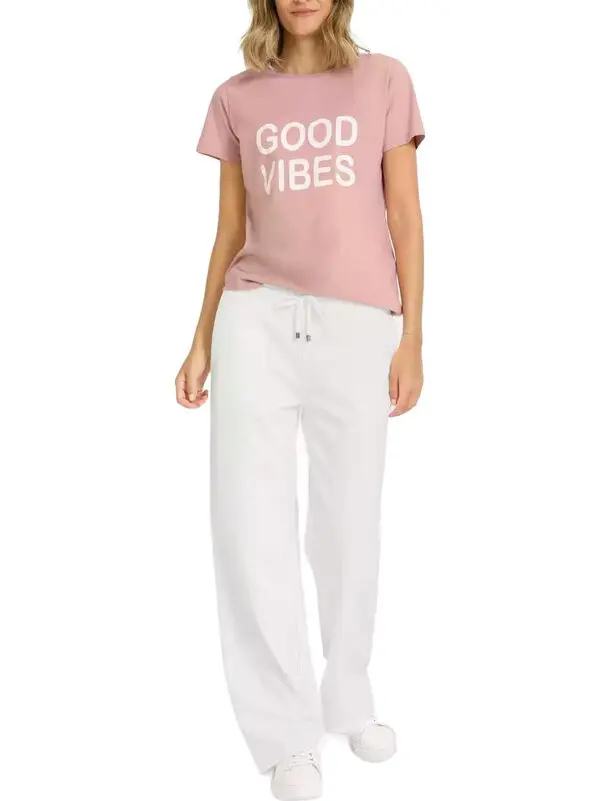 JUVIA Christina Letter-print T-shirt - Pink