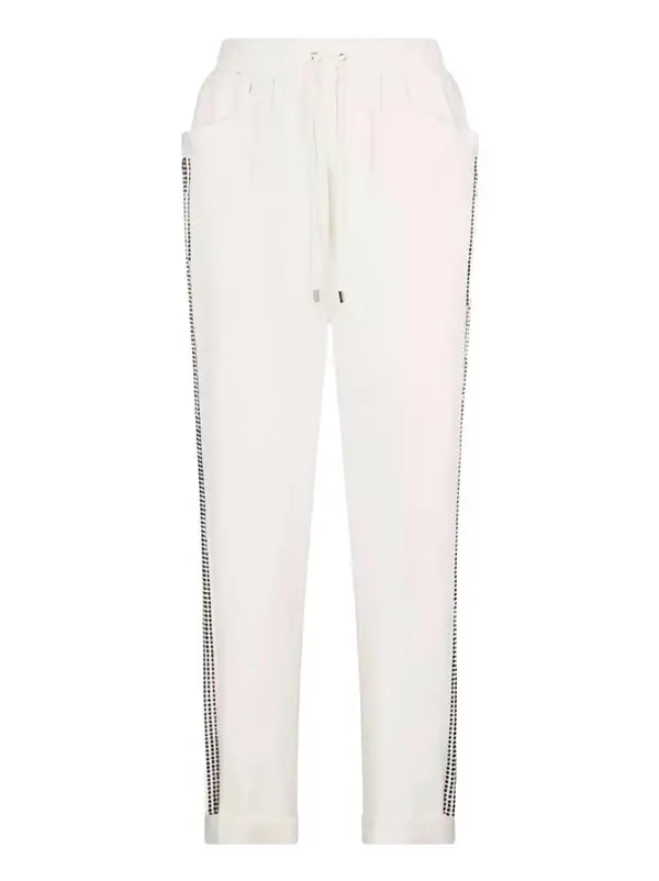 Liu Jo Rhinestone Drawstring Track Pants - Neutrals