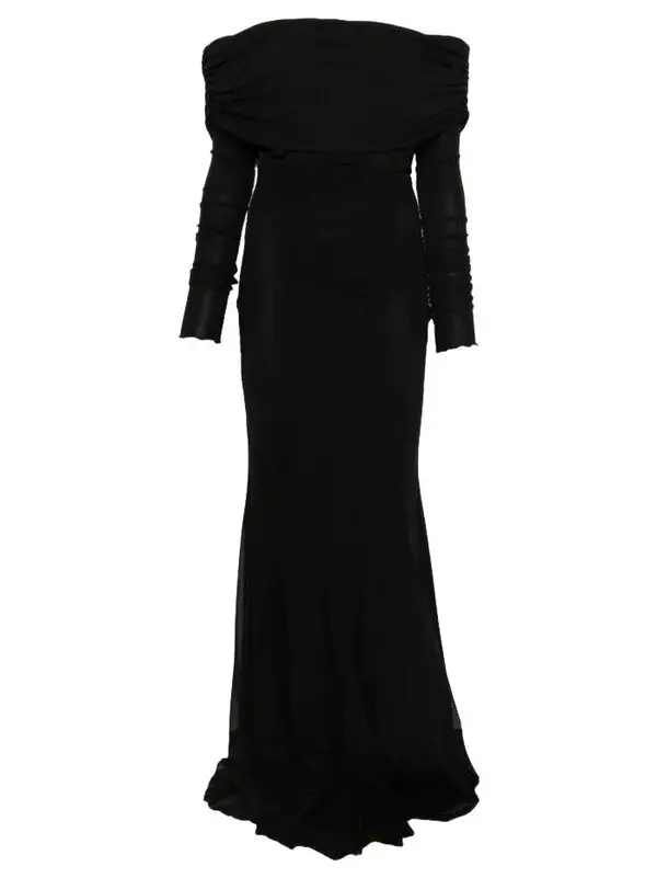Blumarine Off-shoulder Maxi Dress - Black