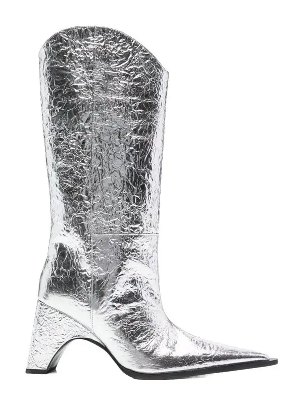 Coperni Pointed Cowboy Boots - Silver