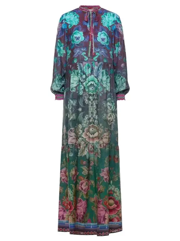 PIERRE-LOUIS MASCIA Tetris Floral Maxi Dress - Green