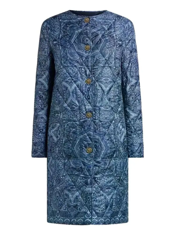 Etro Reversible Quilted Coat - Blue