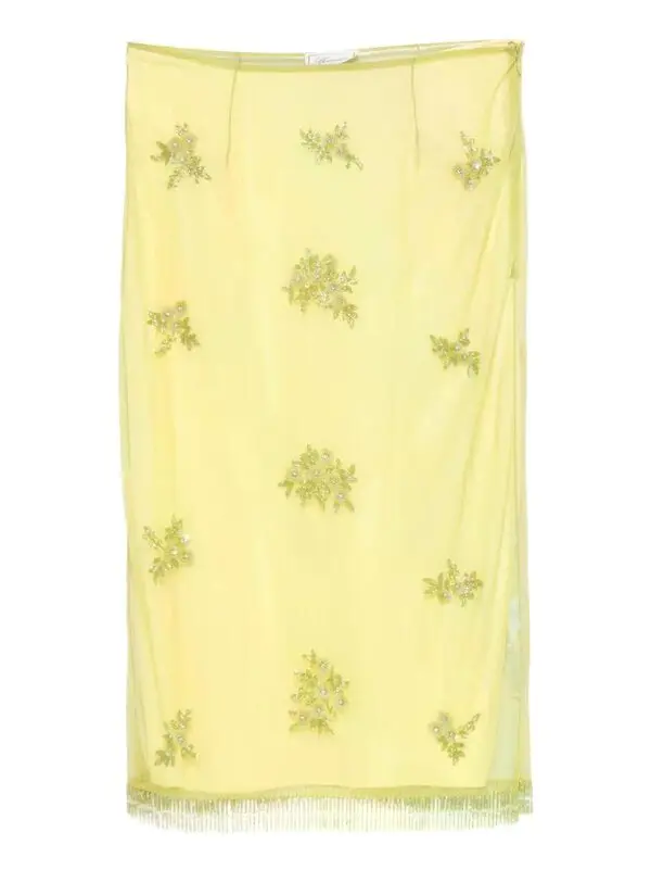 Blumarine Beaded-embellishment Midi Skirt - Yellow