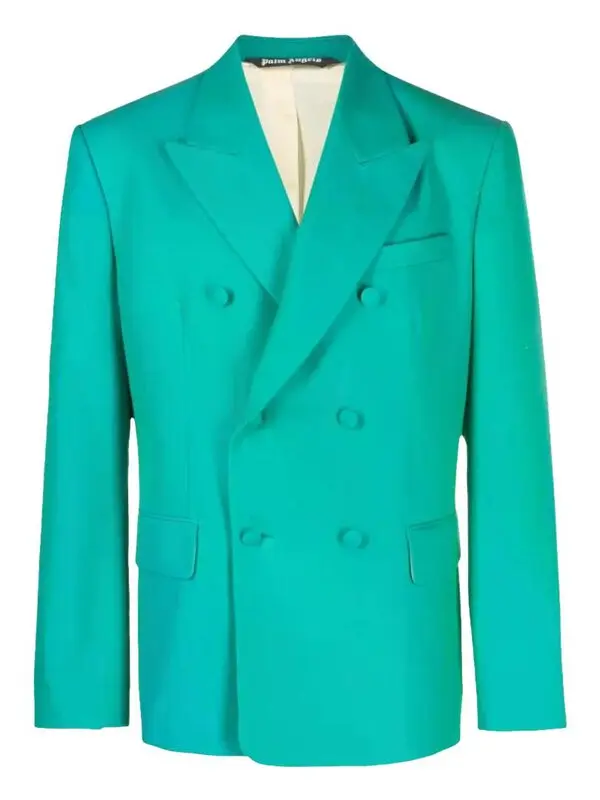 Palm Angels Sonny Double-breasted Blazer - Blue