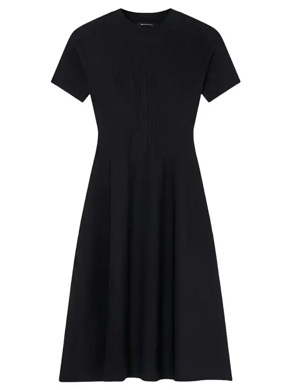 Armani Exchange Crew-neck Midi Dress - Black