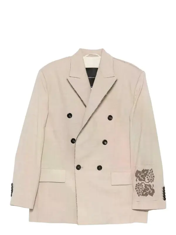 FEDERICO CINA Double-breasted Blazer - Neutrals