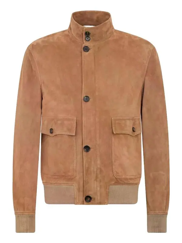 Bally Harrington Suede Bomber Jacket - Neutrals