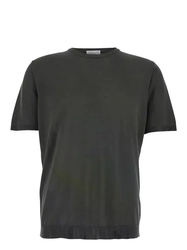 ROBERTO COLLINA Ribbed T-shirt - Brown