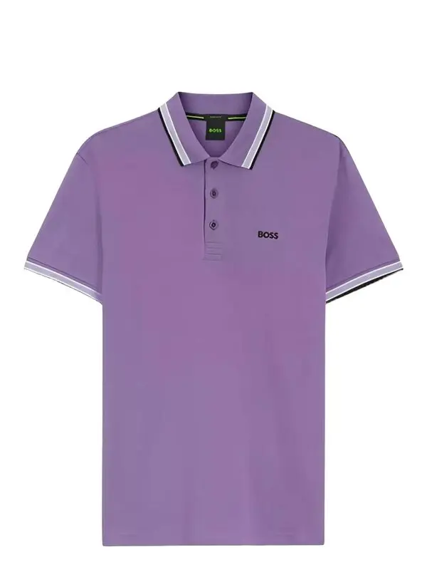 BOSS Paddy Striped Polo Shirt - Purple