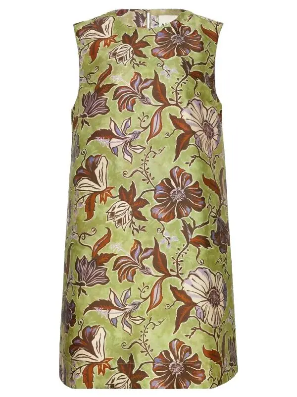 ALEMAIS Floral-print Mini Dress - Green