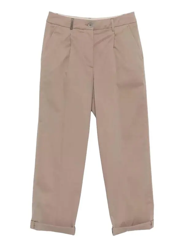 Peserico Cuffed Pleated Trousers - Neutrals