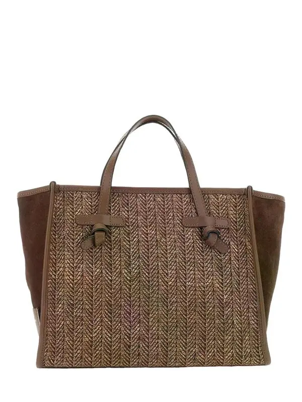 MARCELLA CLUB 32 Missmarcella Woven Leather Tote Bag - Brown