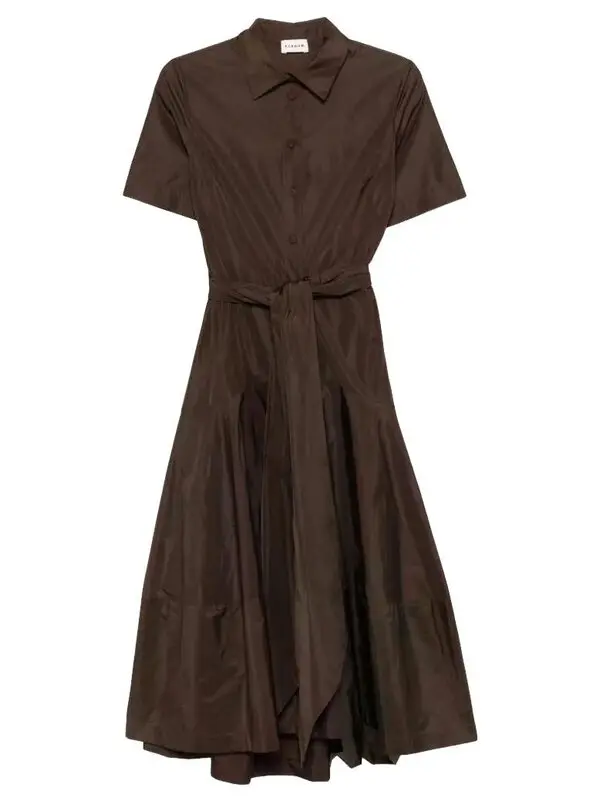 P.a.r.o.s.h Belted A-line Shirt Dress - Brown