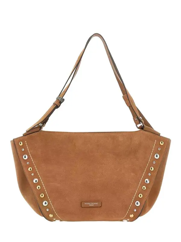 GIANNI CHIARINI Bloom Suede Tote Bag - Brown