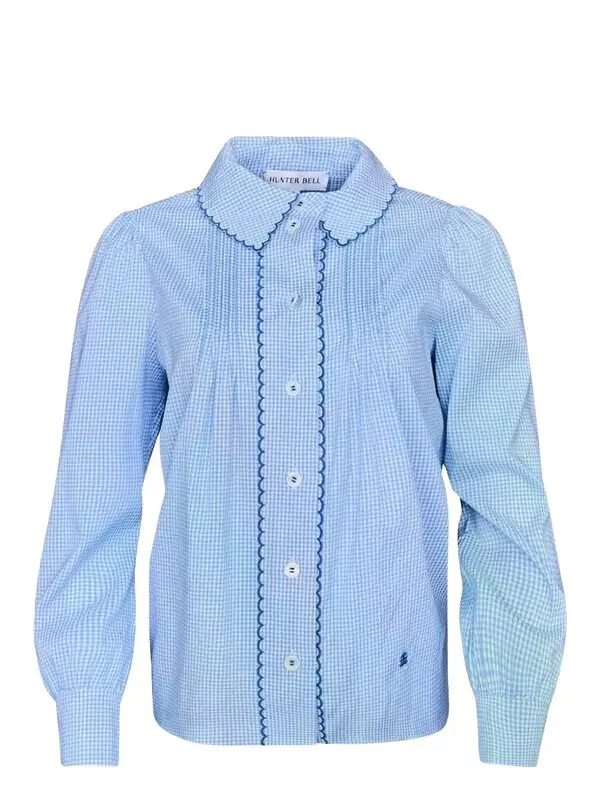 Hunter Bell Scallop-trim Check Shirt - Blue