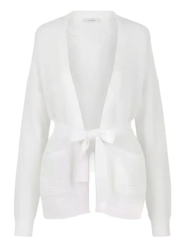 TWINSET Tie-waist Knit Cardigan - White