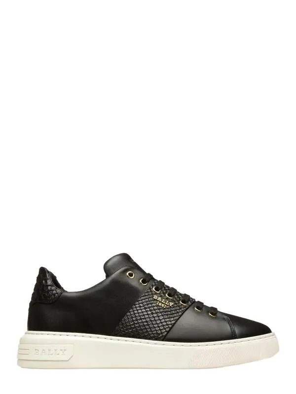 Bally Mattye Croc-print Leather Sneakers - Black