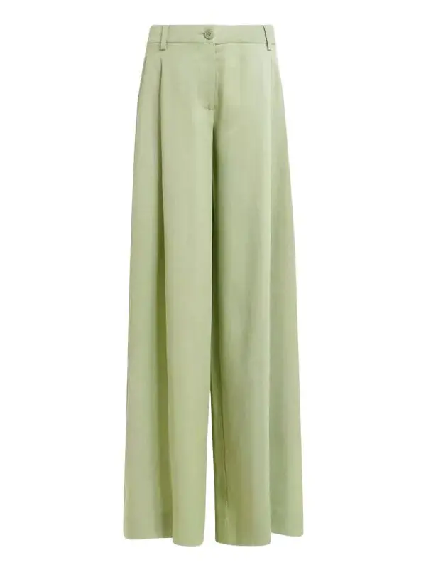 Essentiel Antwerp Pleated Wide-leg Trousers - Green