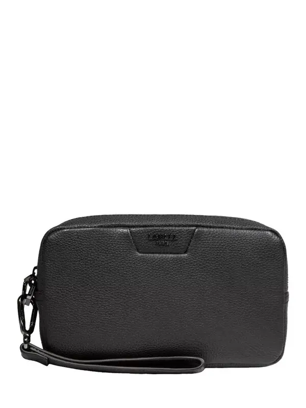 LANCEL Leather Zip Clutch - Black