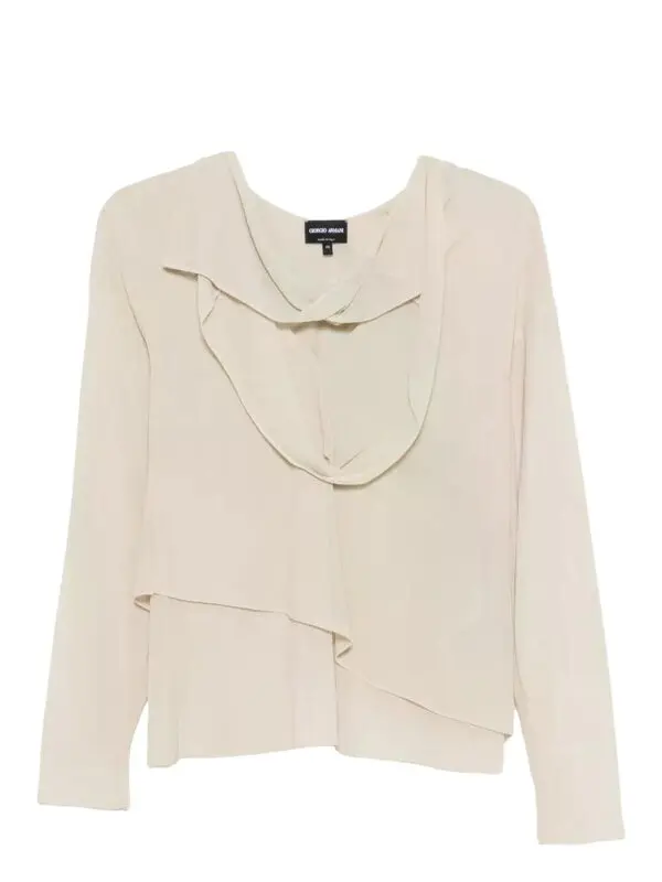 Giorgio Armani Draped Layered Blouse - Neutrals